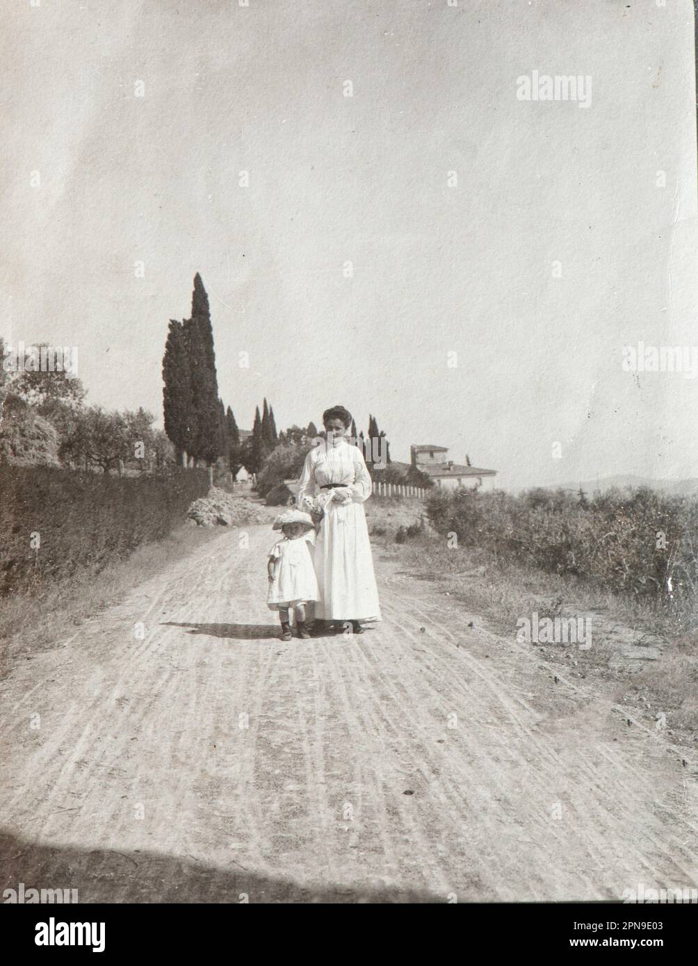 A nanny and her kid pose for a picture somewhere along the Ligurian ...