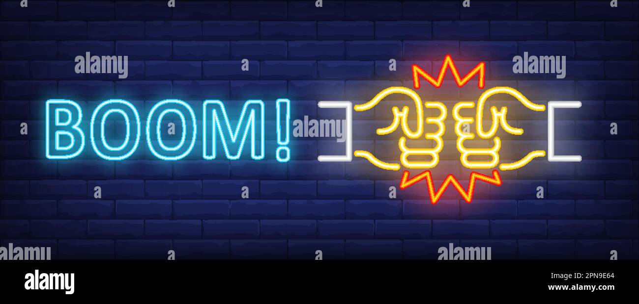 Boom neon sign Stock Vector Image & Art - Alamy