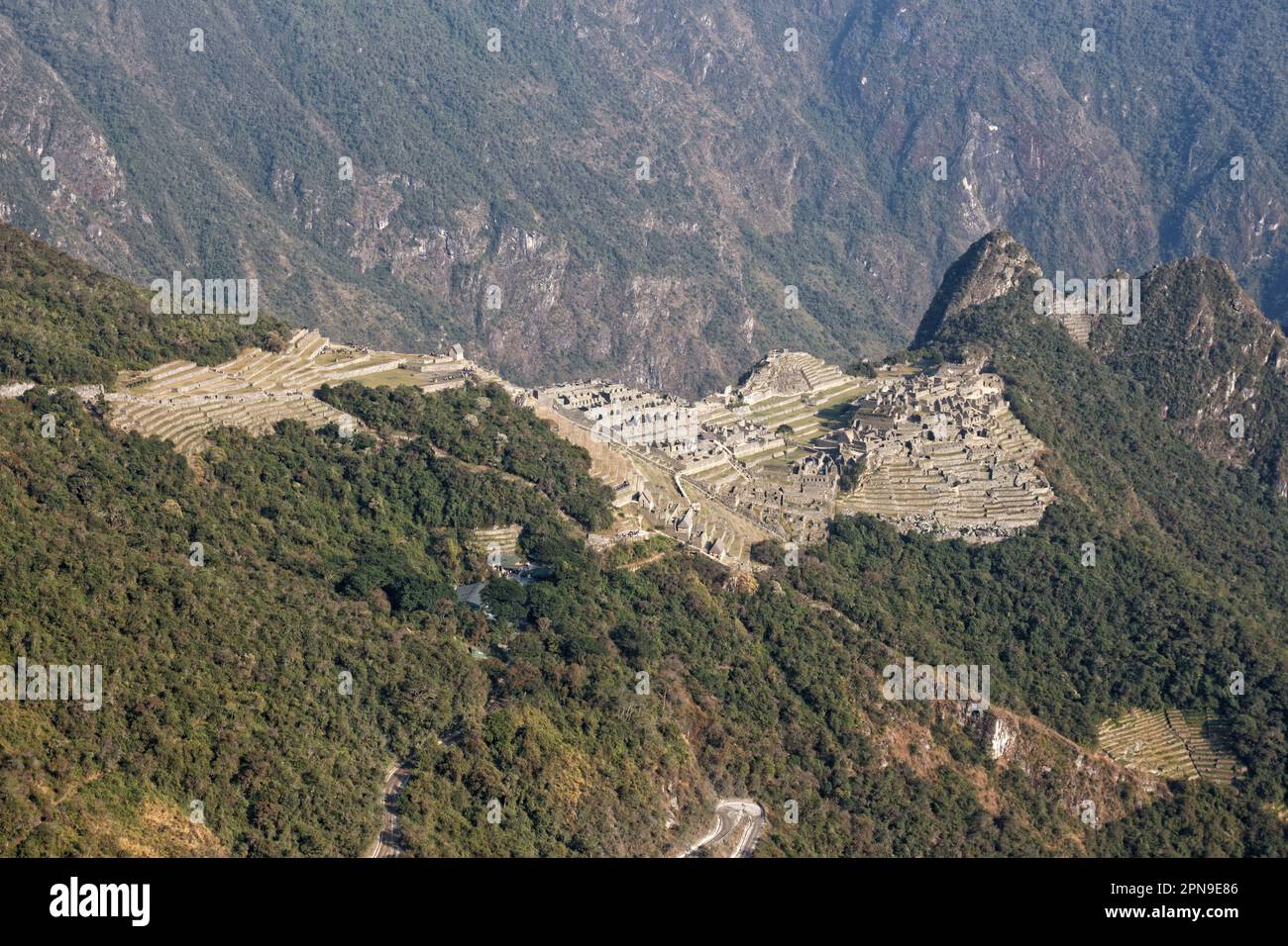 Approaching Machu Picchu near the end of the Inca Trail, past the Sun ...