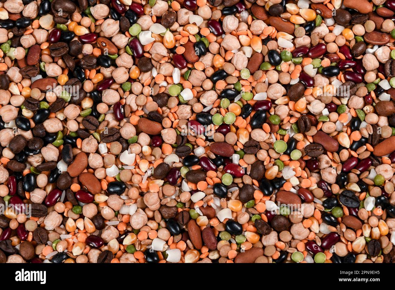 mixed grain and seeds representing healthy eating background Stock ...