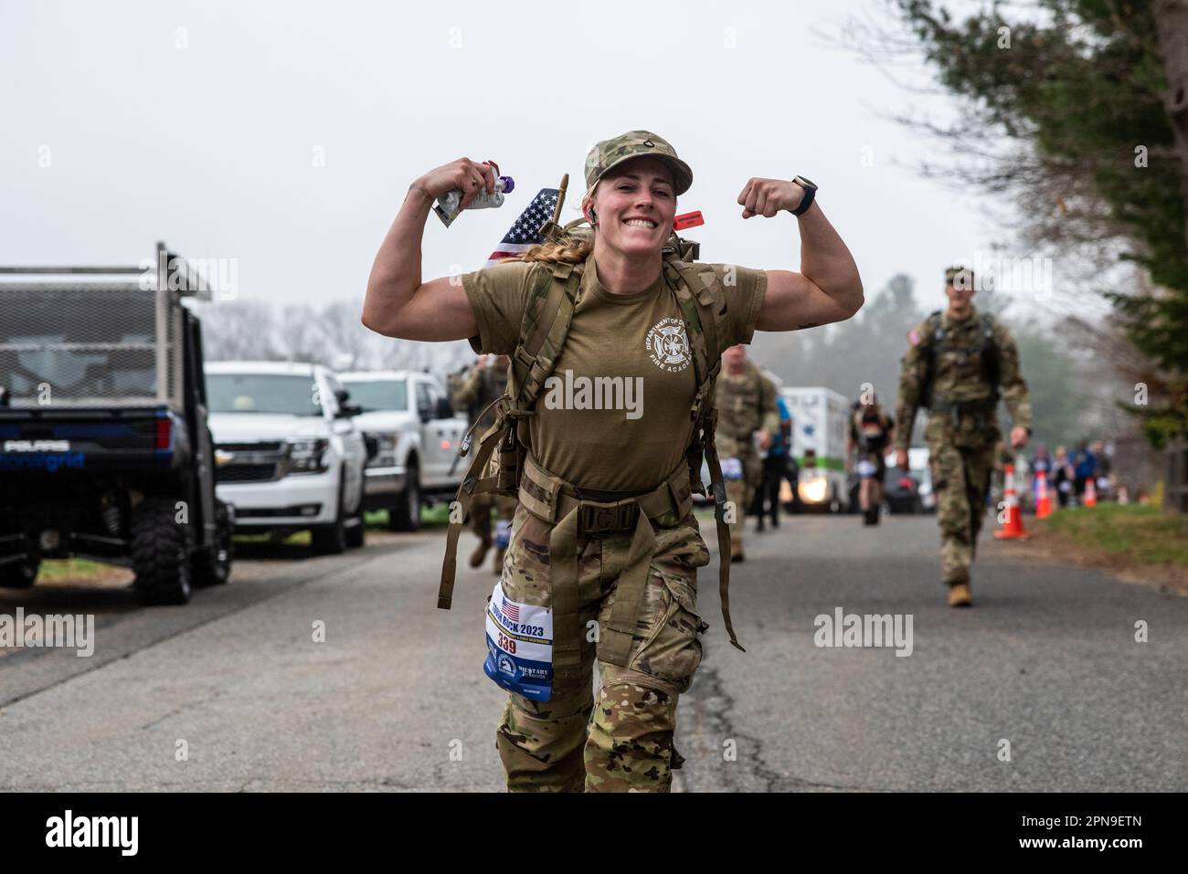 2023, April, 16th. Massachusetts. Young soldier showing some muscle at ...