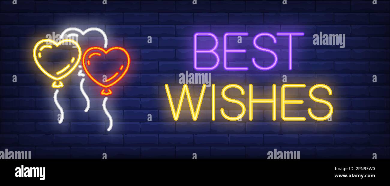 Best wishes neon sign Stock Vector Image & Art - Alamy