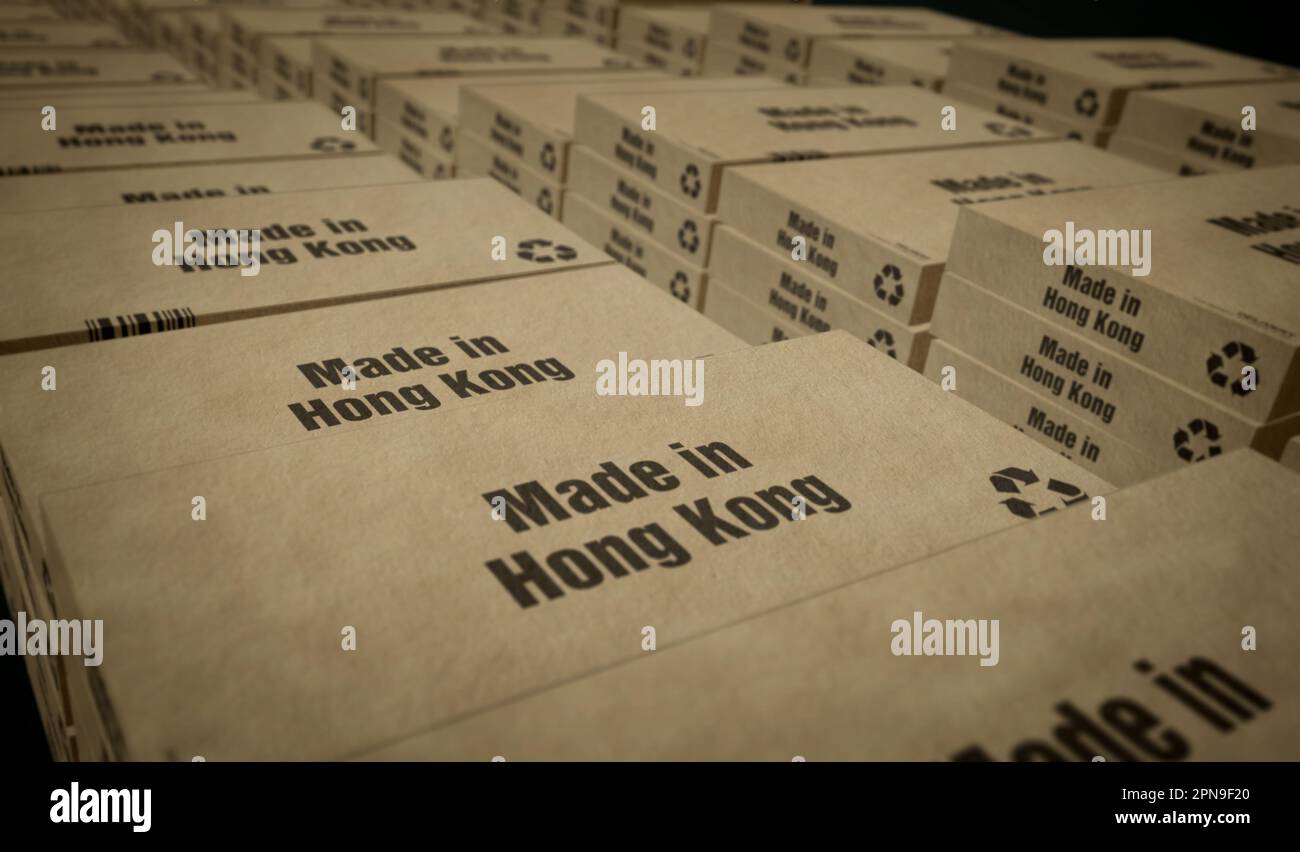 Made in Hong Kong box production line. Manufacturing and delivery ...