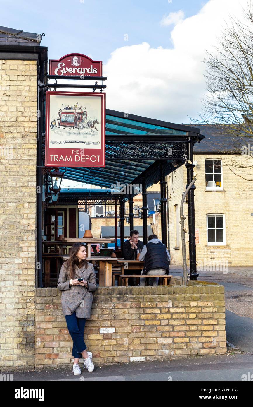The Tram Depot pub converted from stables for Cambridge Street Tramways, Cambridge, England, UK ...