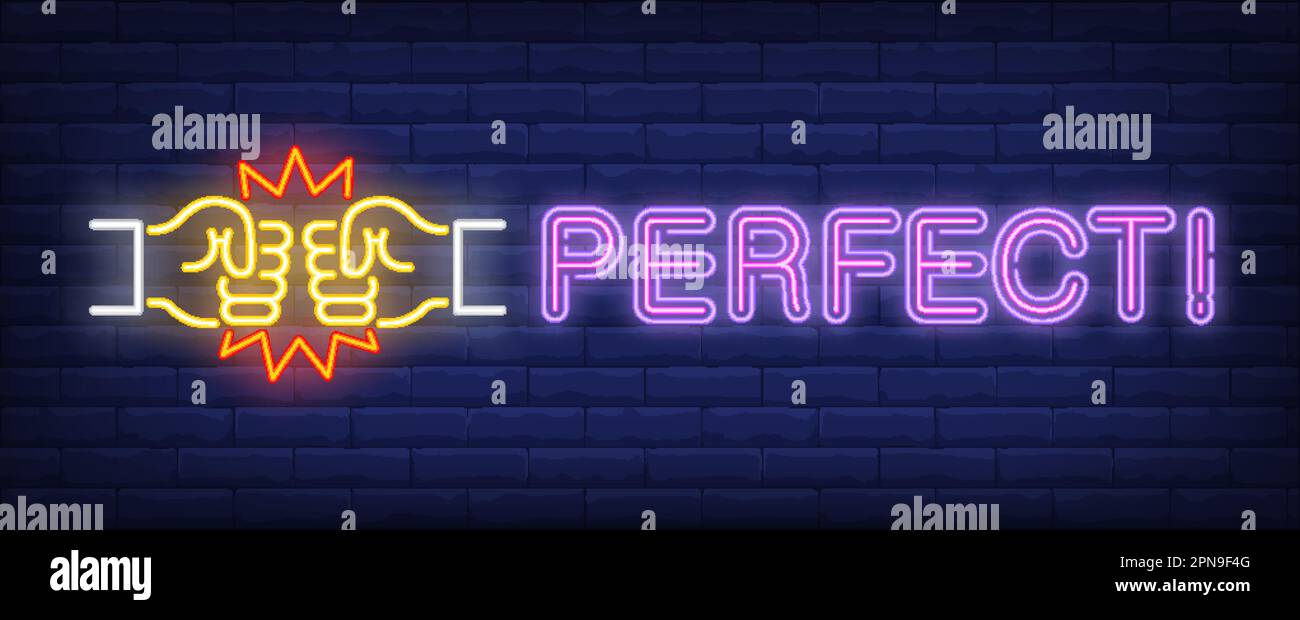 Perfect neon sign Stock Vector Image & Art - Alamy