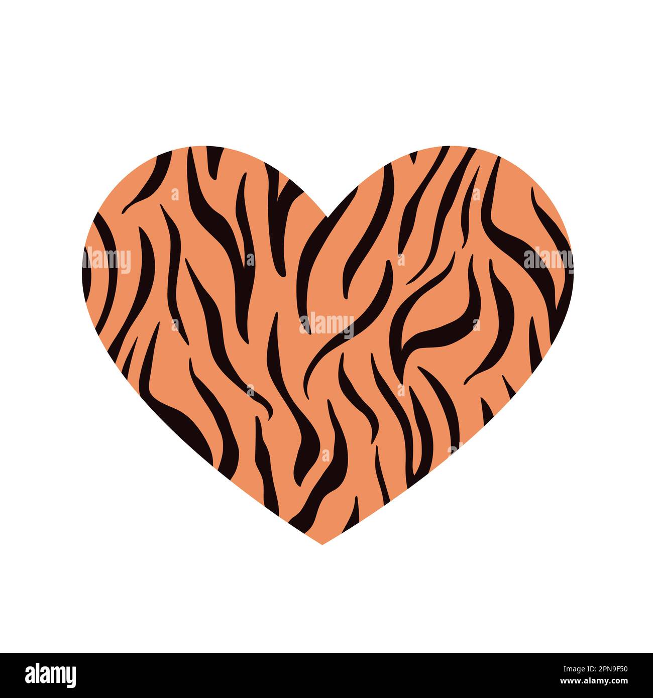 Wild Heart Vector Silhouette Tiger Animal Print Stock Vector Image ...