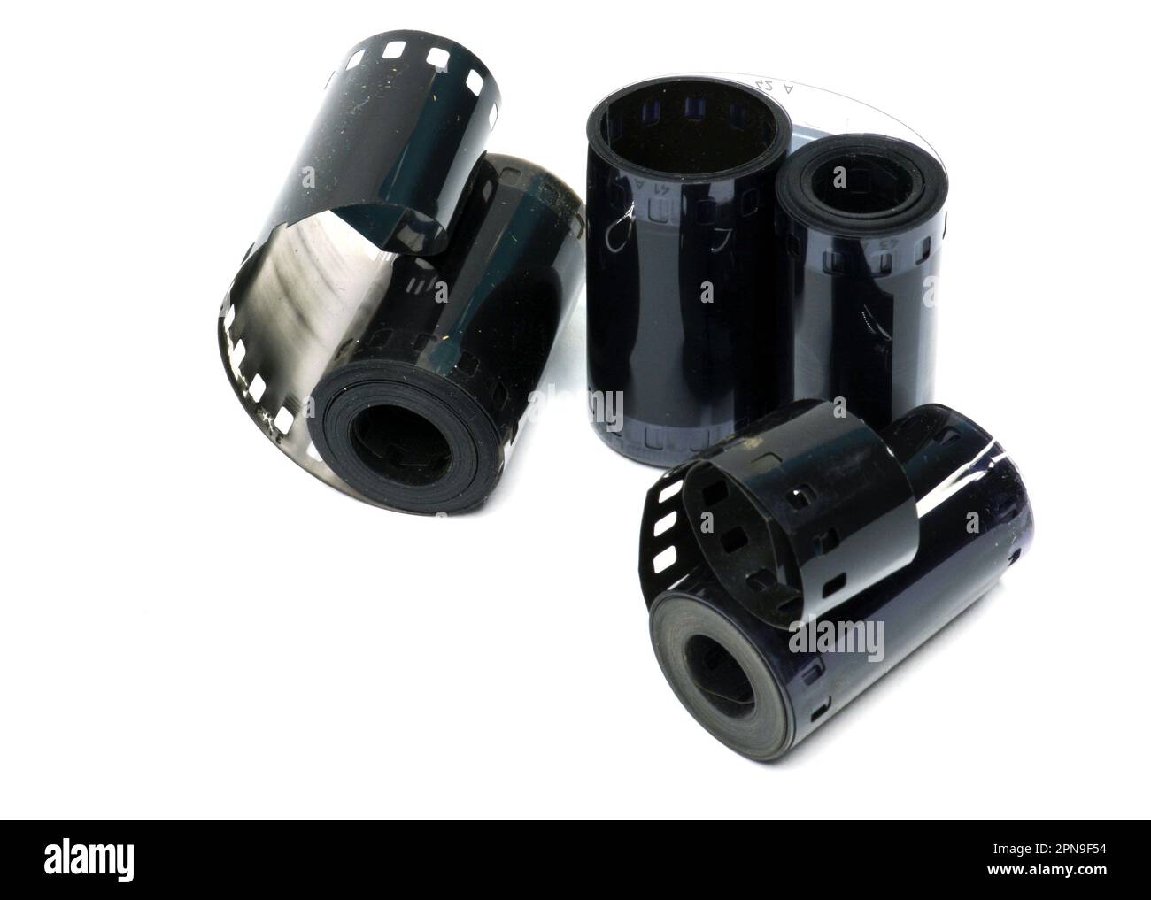 Used films for vintage camera isolated on white background Stock Photo ...