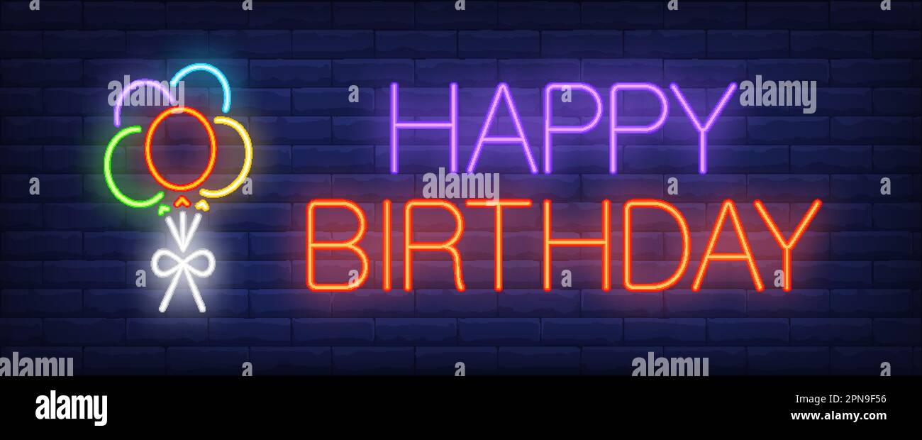 Birthday neon hi-res stock photography and images - Alamy