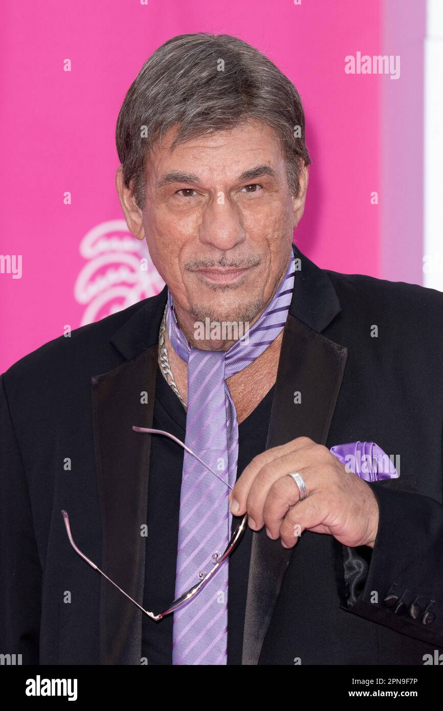 Cannes, France. 17th Apr, 2023. Robert Davi poses on the pink carpet during the 6th Canneseries ...