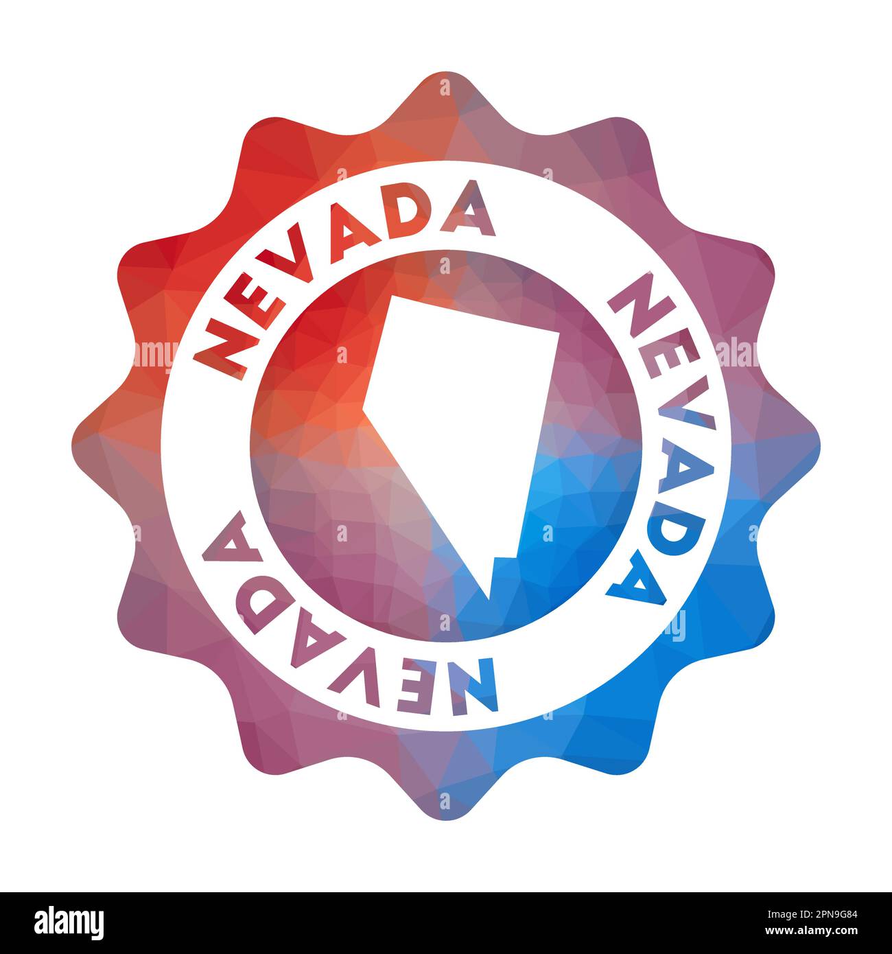 Nevada low poly logo. Colorful gradient travel logo of the US state in ...