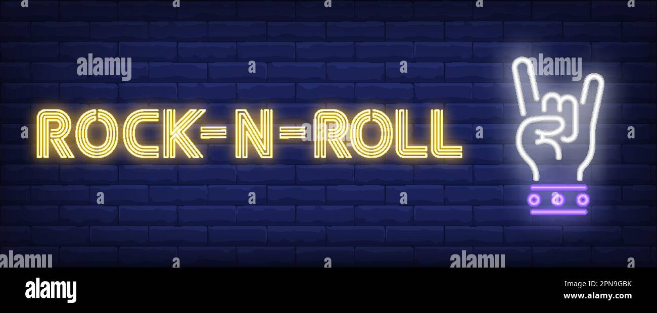 Rock-n-roll neon sign Stock Vector Image & Art - Alamy
