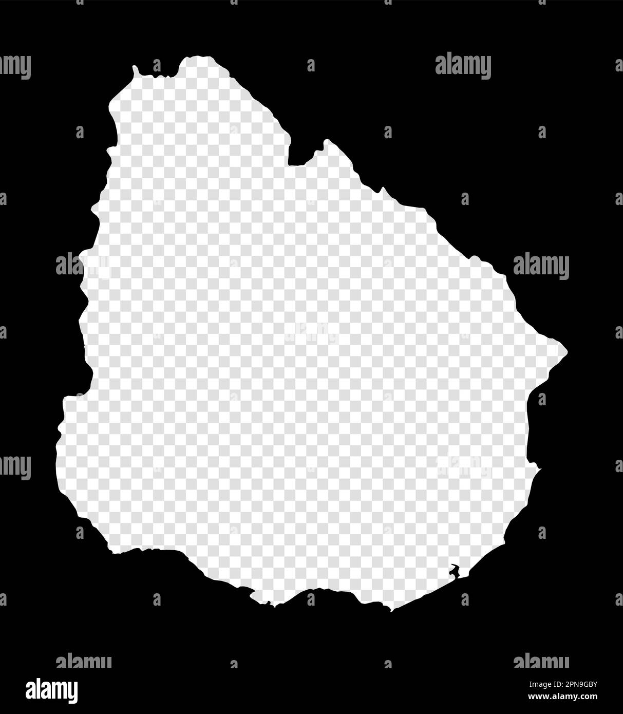 Stencil map of Uruguay. Simple and minimal transparent map of Uruguay ...