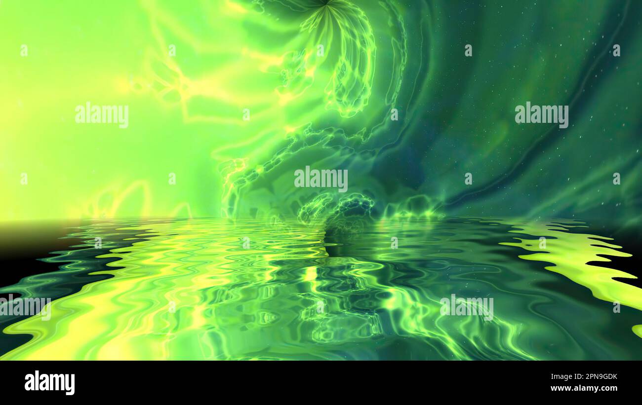 Space Universe With Stars And Galaxies reflected in water Stock Photo ...