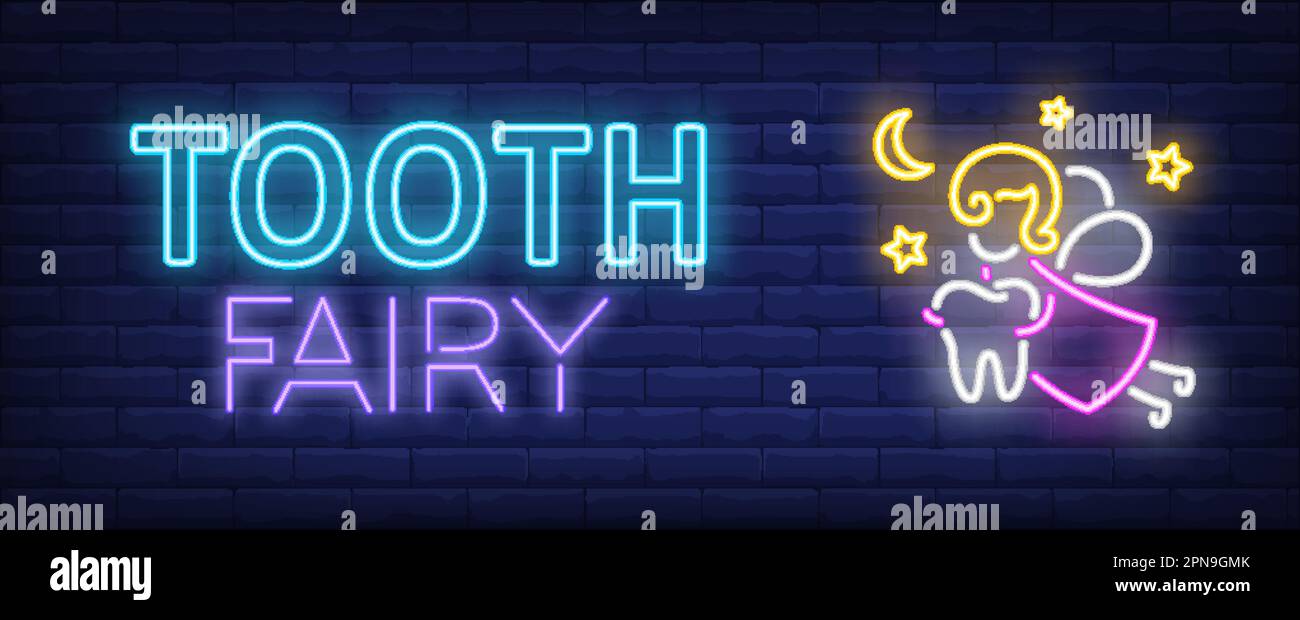 Tooth fairy neon text Stock Vector Image & Art - Alamy