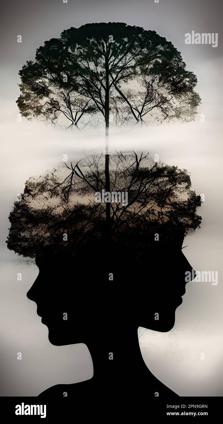 Human head with bipolar mental disorder Stock Photo - Alamy