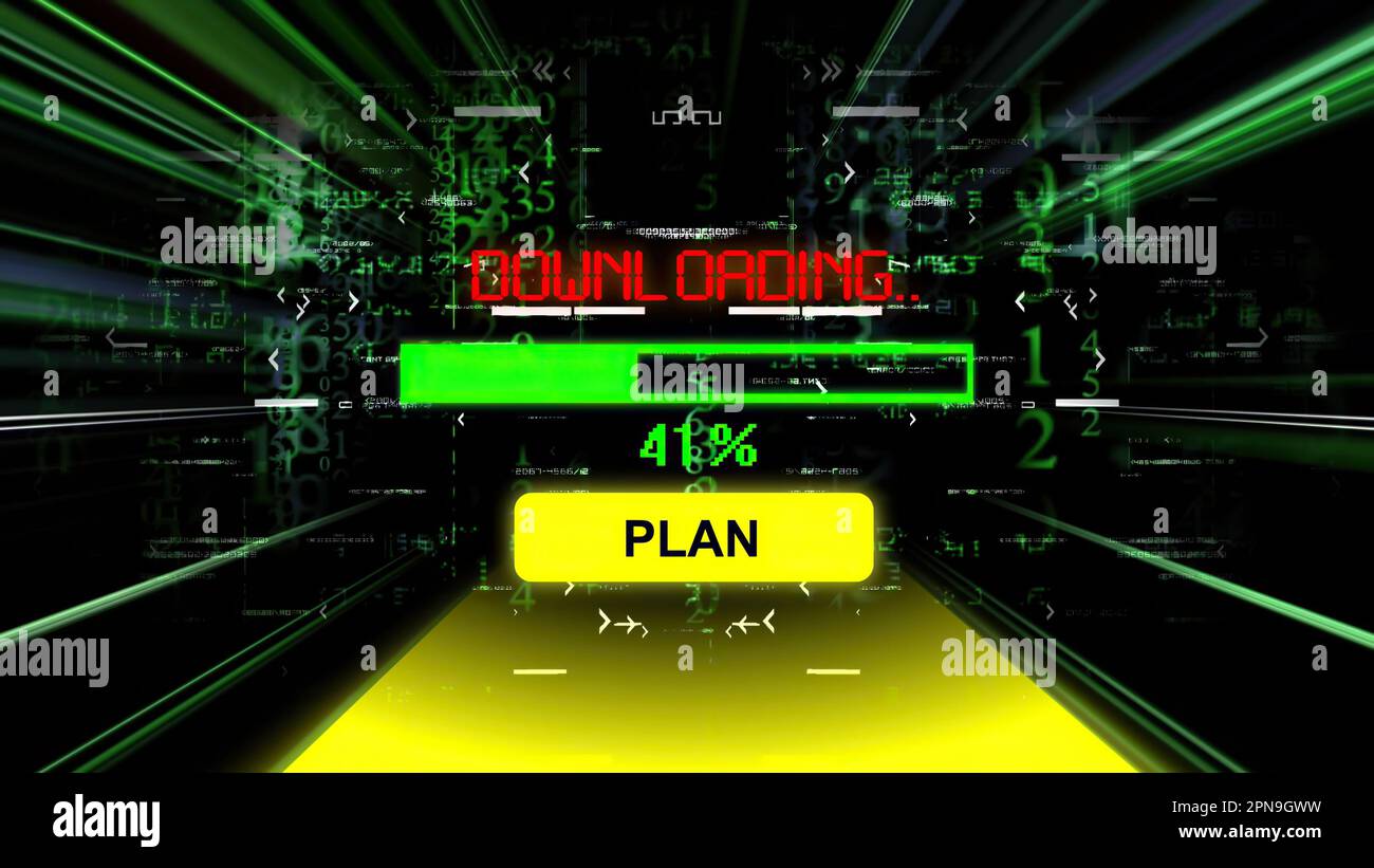Downloading plan progress bar on the screen Stock Photo - Alamy
