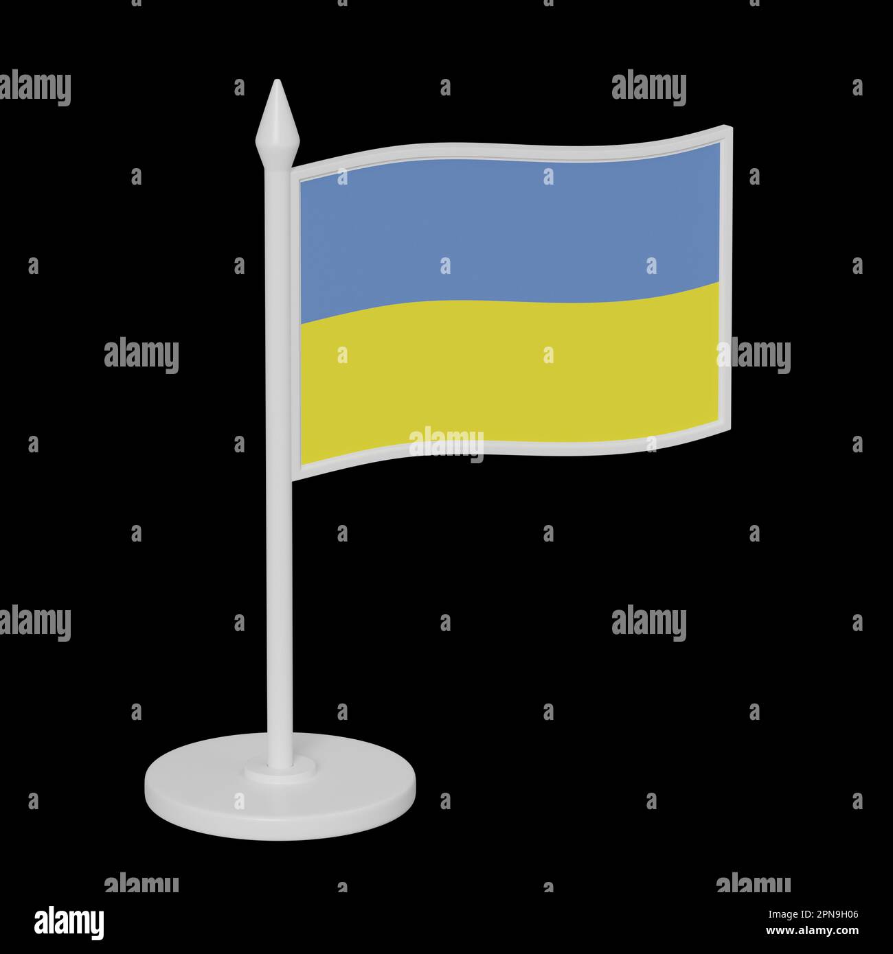 High quality 4000x4000 pixel render of ukrainian flag shown as a ...