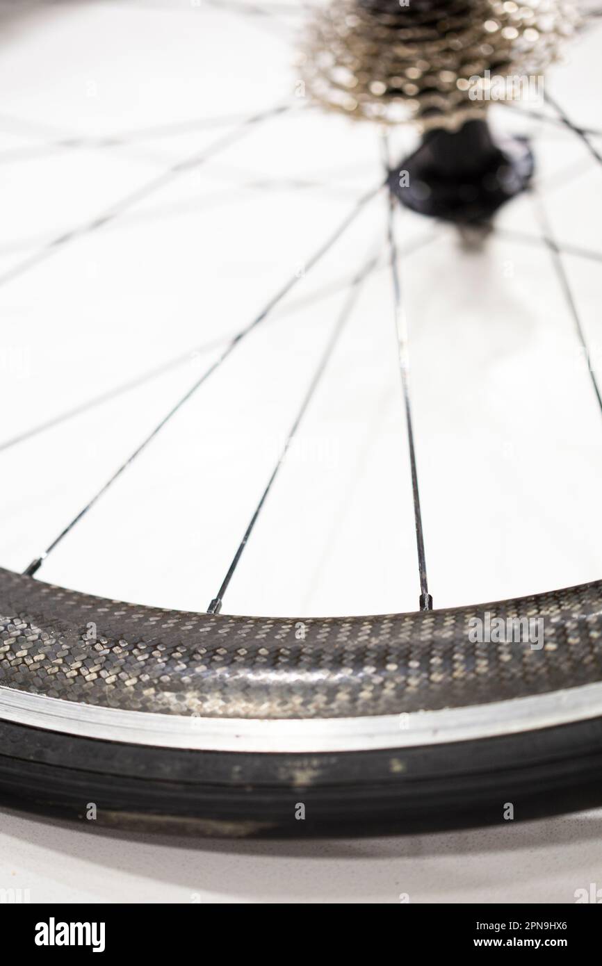 Tooth crown gear transmission on a real bicycle wheel Stock Photo - Alamy