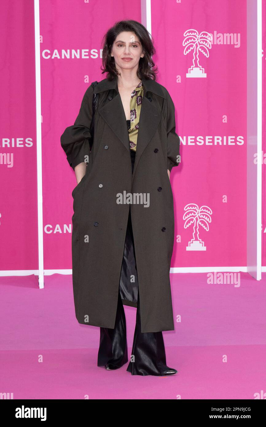 Cannes, France. 17th Apr, 2023. Marina Rollman poses on the pink carpet ...