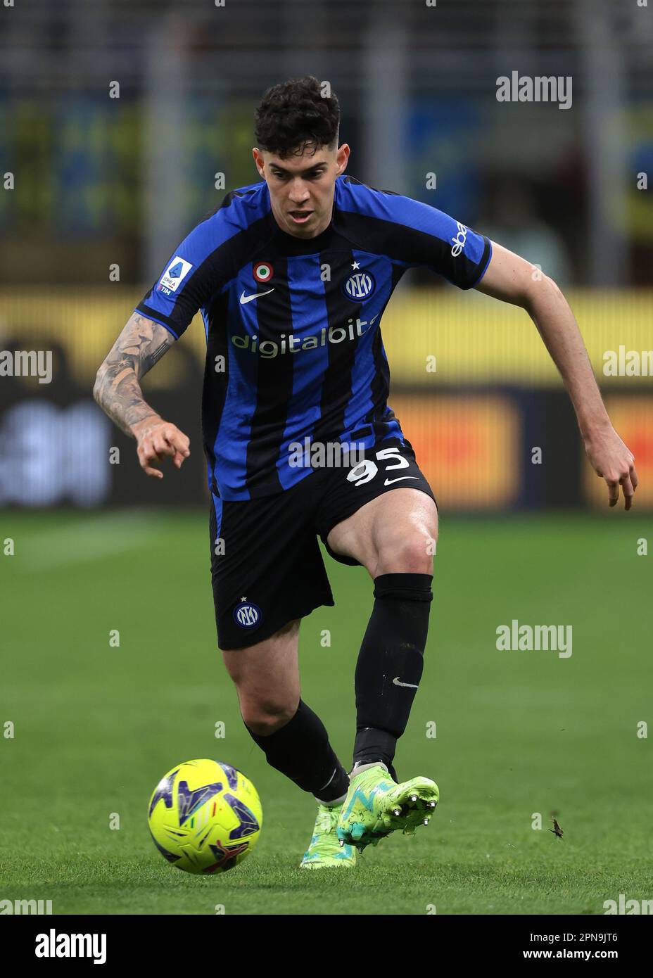 Milan, Italy, 15th April 2023. Alessandro Bastoni of FC Internazionale ...