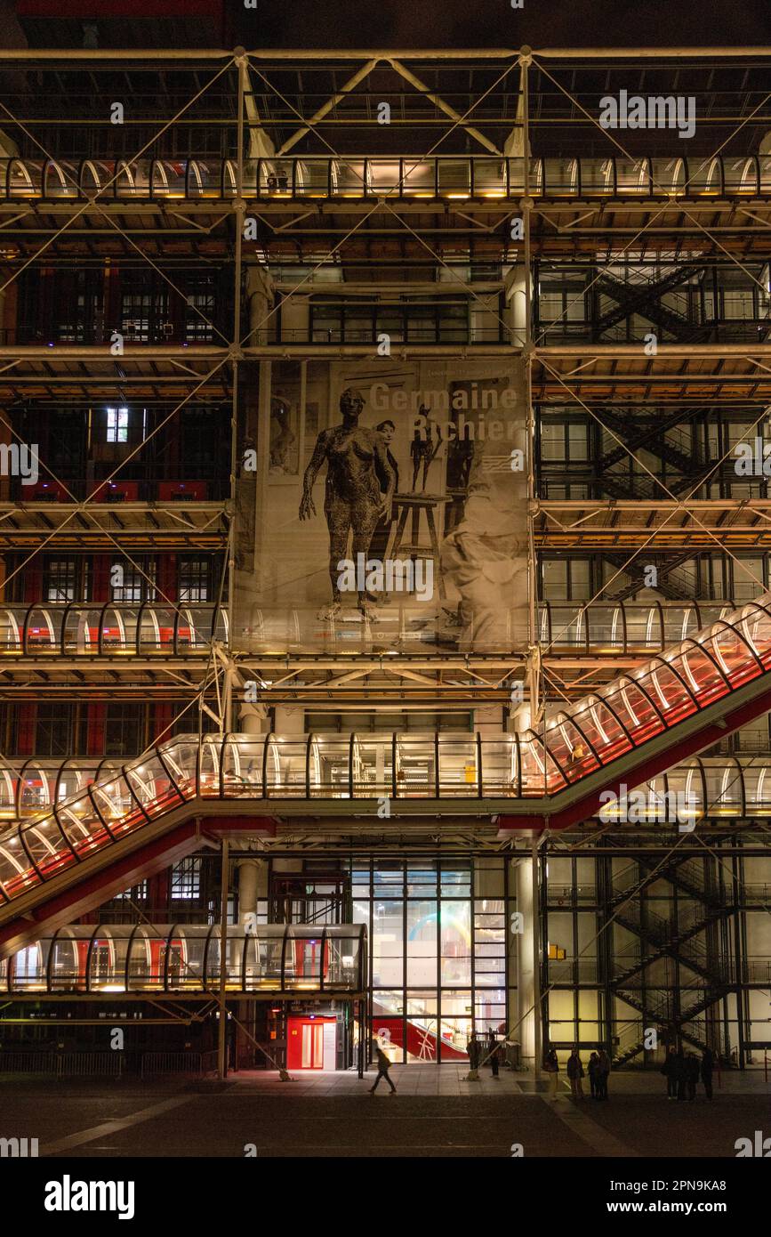 The Pompidou Center, Paris, France at night Stock Photo - Alamy