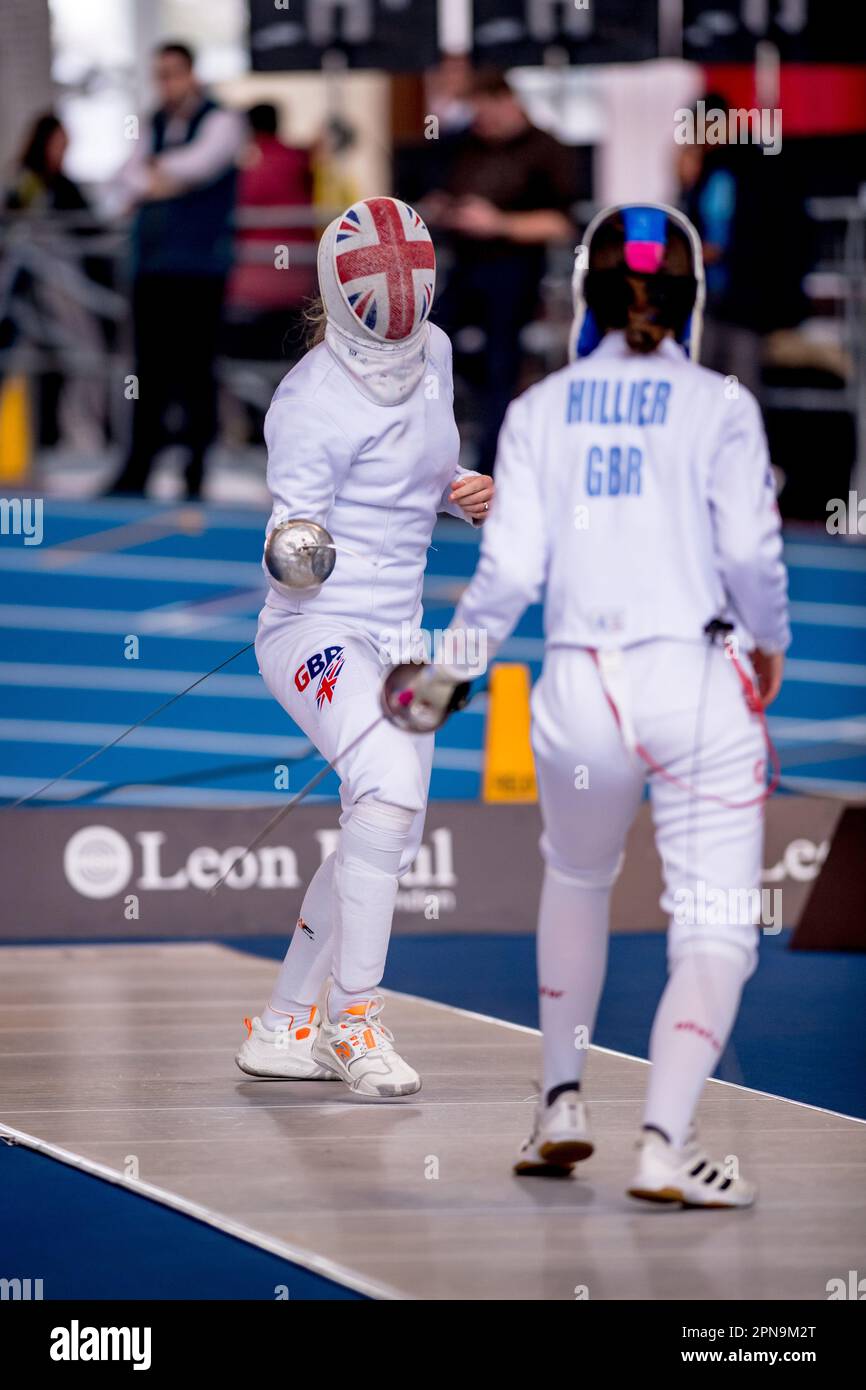 London, UK. 15th Apr, 2023. The British Senior Fencing Championships ...