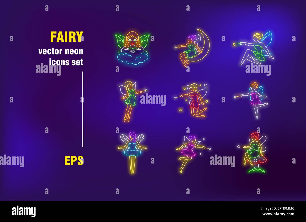 Fairy neon signs set Stock Vector Image & Art - Alamy