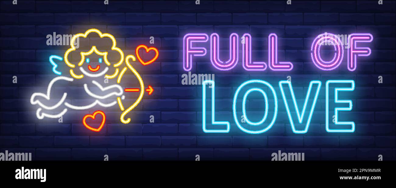 Cupid angel neon sign hi-res stock photography and images - Alamy