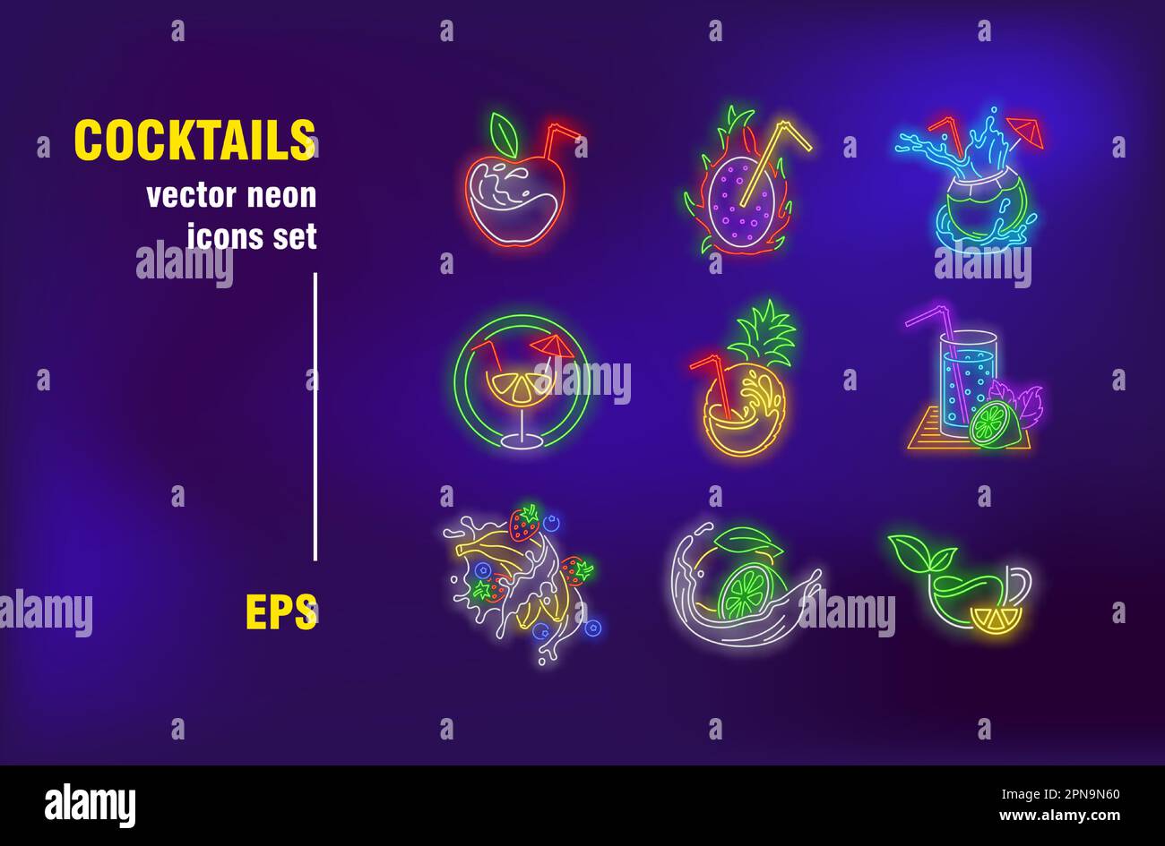 Alcohol cocktails banner set Stock Vector Images - Alamy