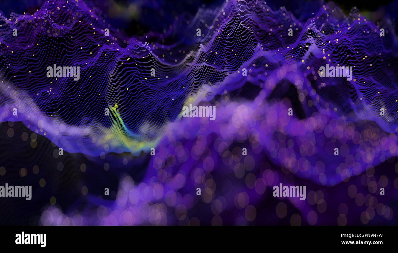 Digital background, violet dot waves, blurred anamorph Stock Vector ...