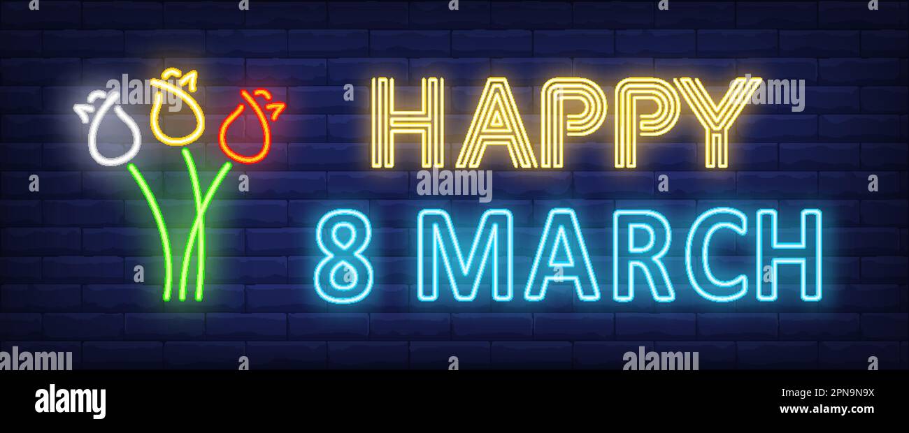 Tulips and brick background Stock Vector Images - Alamy