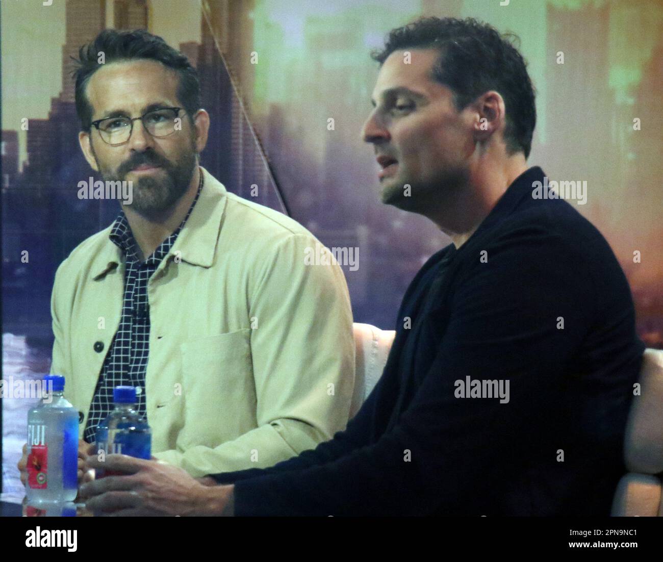 New York, NY, USA. 17th Apr, 2023. Ryan Reynolds and Nuvei CEO Philip ...