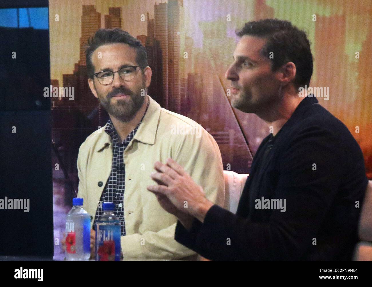 New York, NY, USA. 17th Apr, 2023. Ryan Reynolds and Nuvei CEO Philip ...