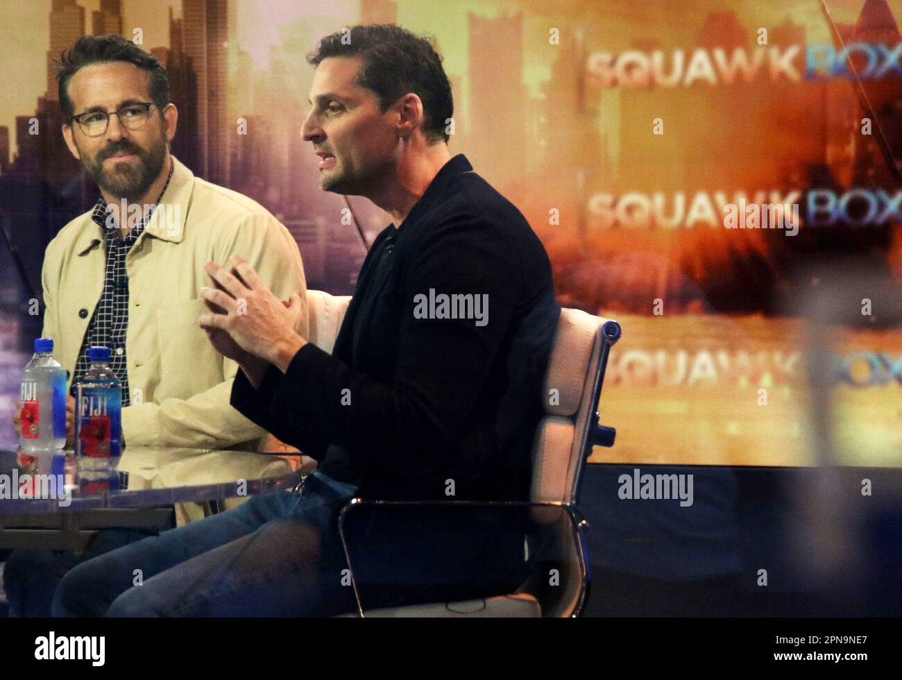 New York, NY, USA. 17th Apr, 2023. Ryan Reynolds and Nuvei CEO Philip ...