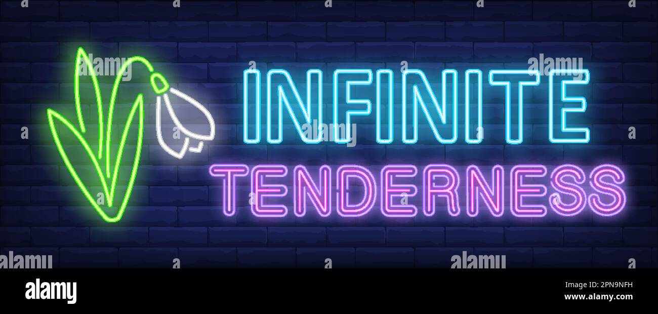 Infinite tenderness neon text with snowdrop Stock Vector Image & Art ...