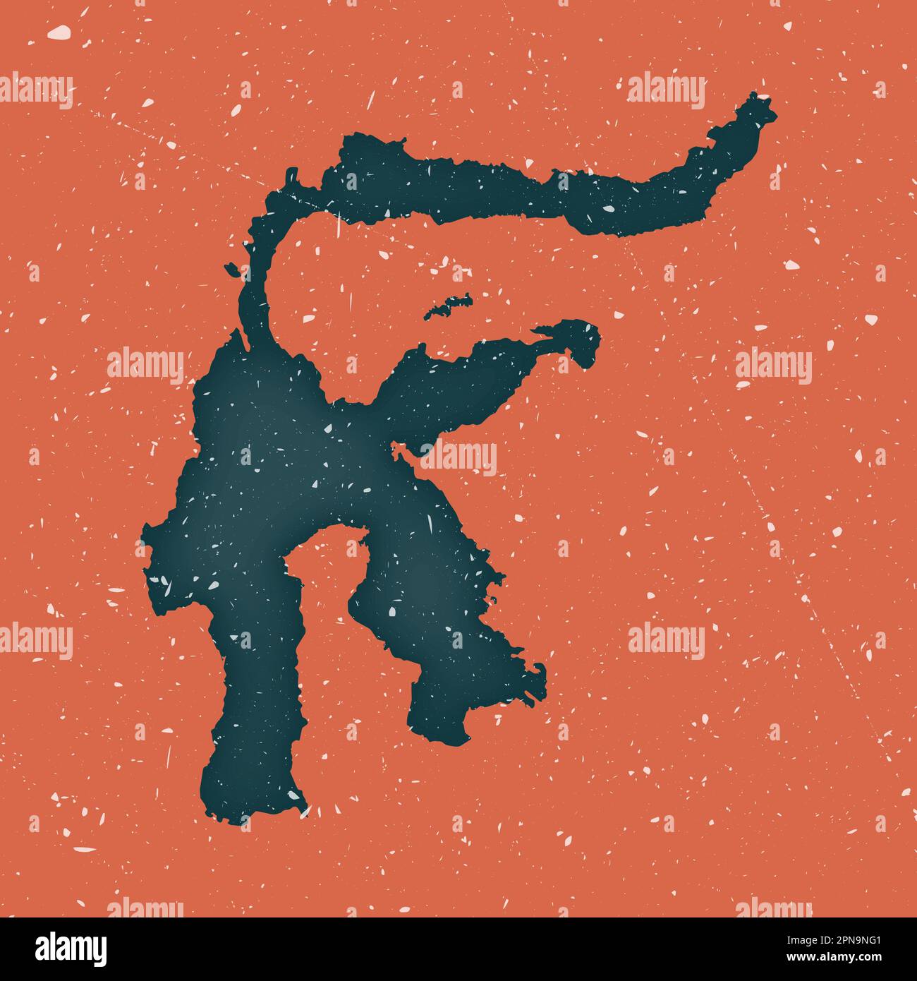 Sulawesi vintage map. Grunge map of the island with distressed texture ...