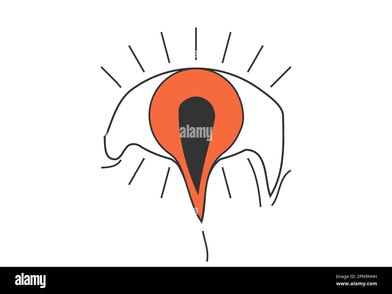 Retro groovy melted eye. Psychedelic bizarre hippie style badge ...