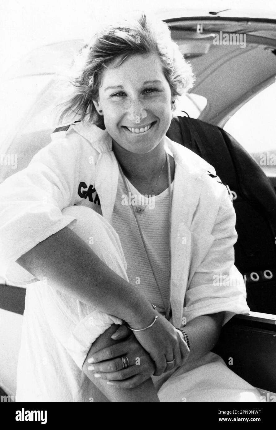 CARRIE ZETTER FROM ZETTERS POOLS AT THE THE 1985 SCHNEIDER TROPHY AT ...