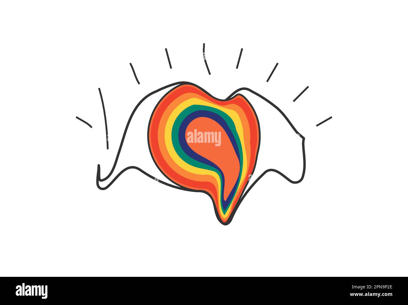 Retro groovy melted rainbow colors eye. Psychedelic hippie style ...