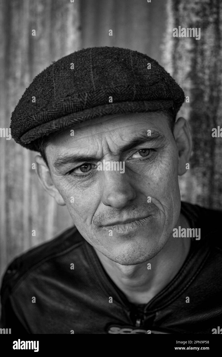 Portrait of british motorcycle racer at the Members' Meeting at ...