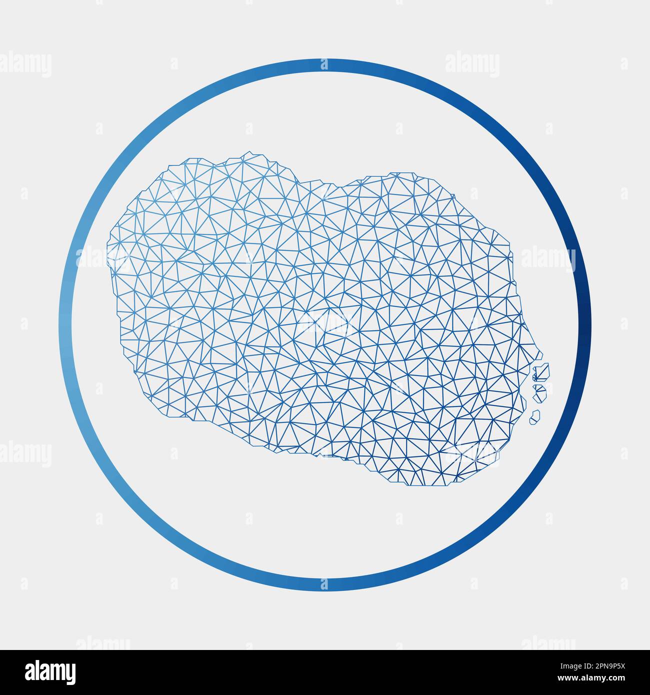 Rarotonga icon. Network map of the island. Round Rarotonga sign with ...