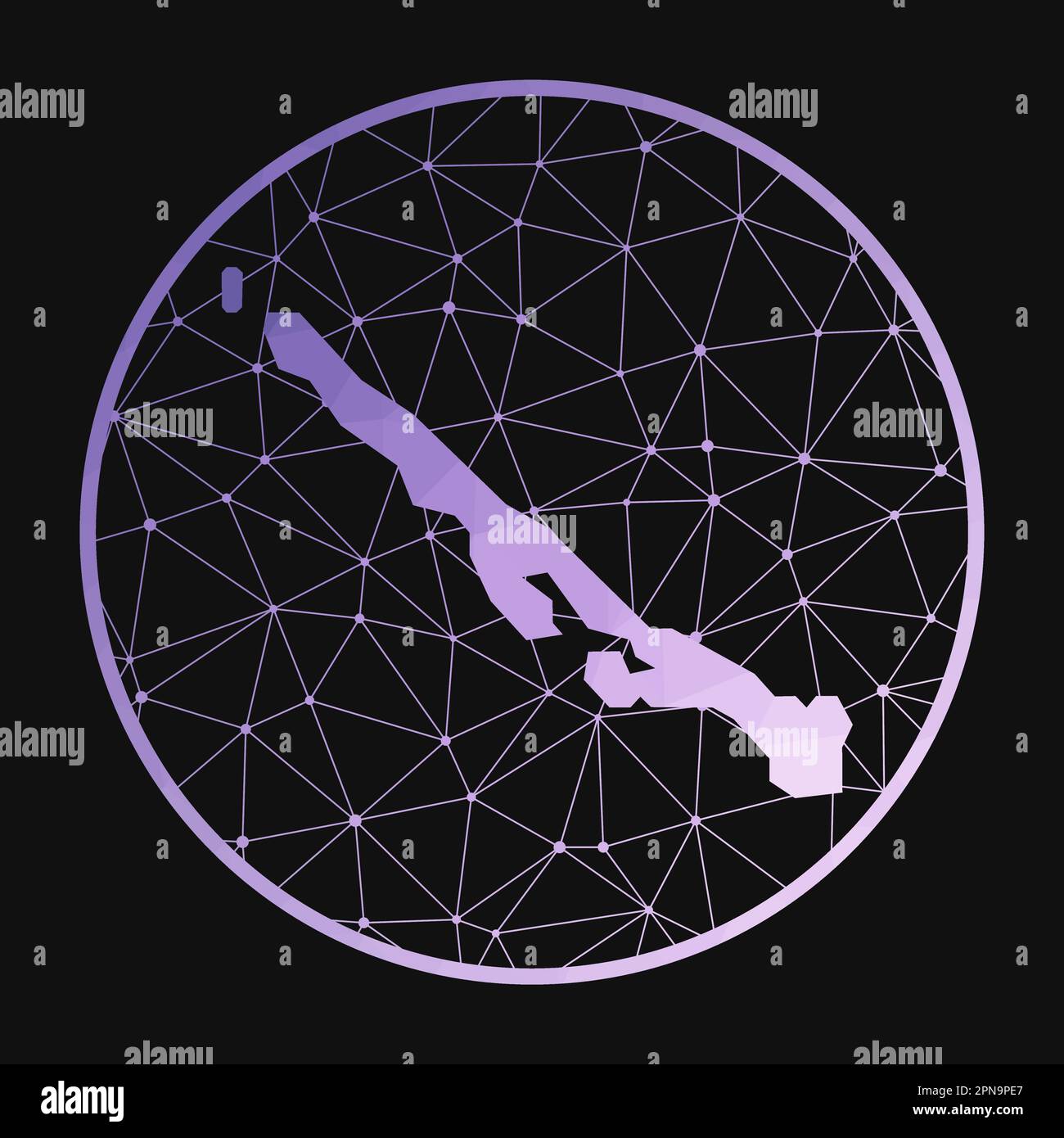 Stocking Island icon. Vector polygonal map. Stocking icon in geometric ...