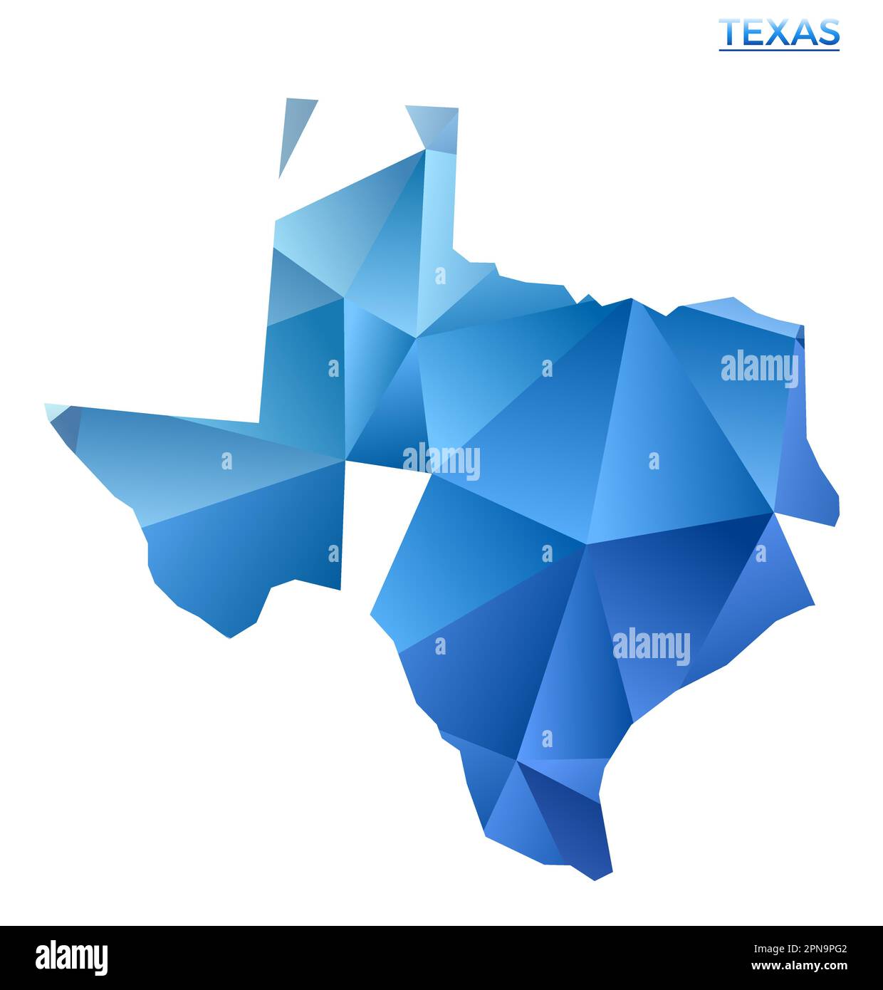 Vector polygonal Texas map. Vibrant geometric US state in low poly ...
