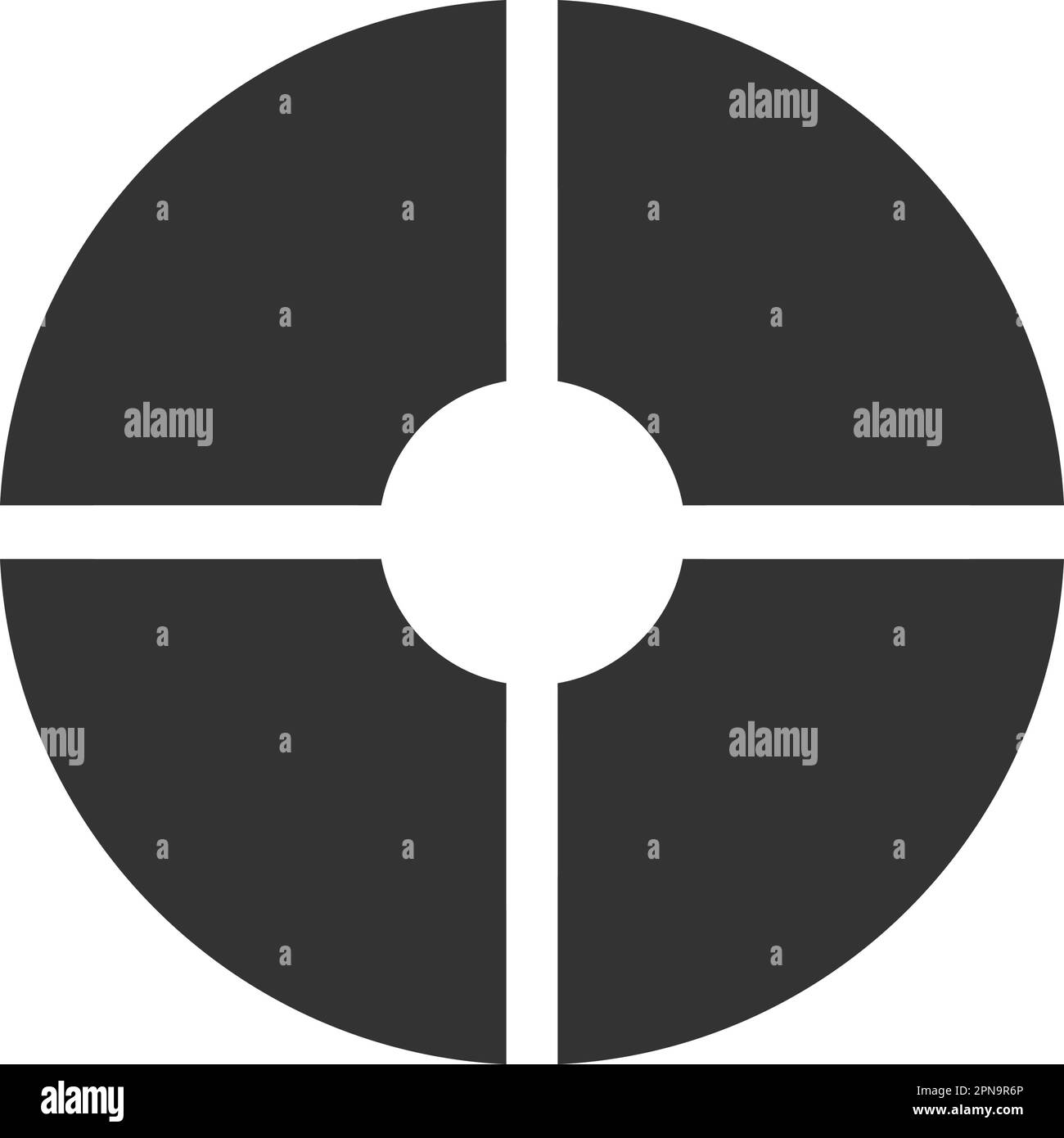Donut or pie chart. Circle divided on 4 equal slices. Wheel diagrams ...