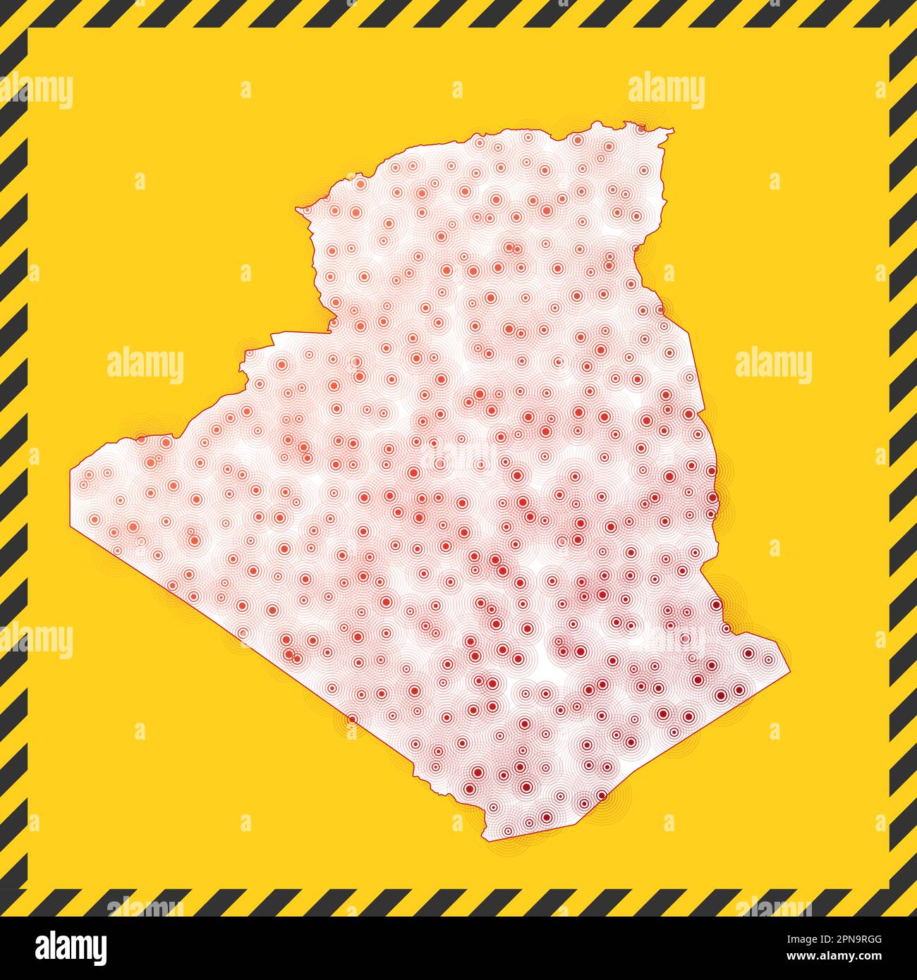 Algeria closed - virus danger sign. Lockdown country icon. Black ...