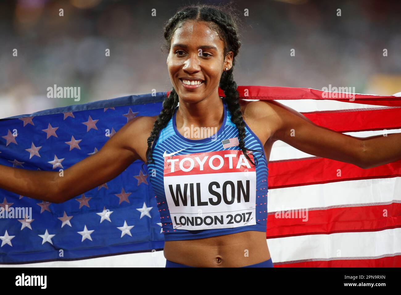 Ajeé Wilson participating in the London 2017 World Athletics ...