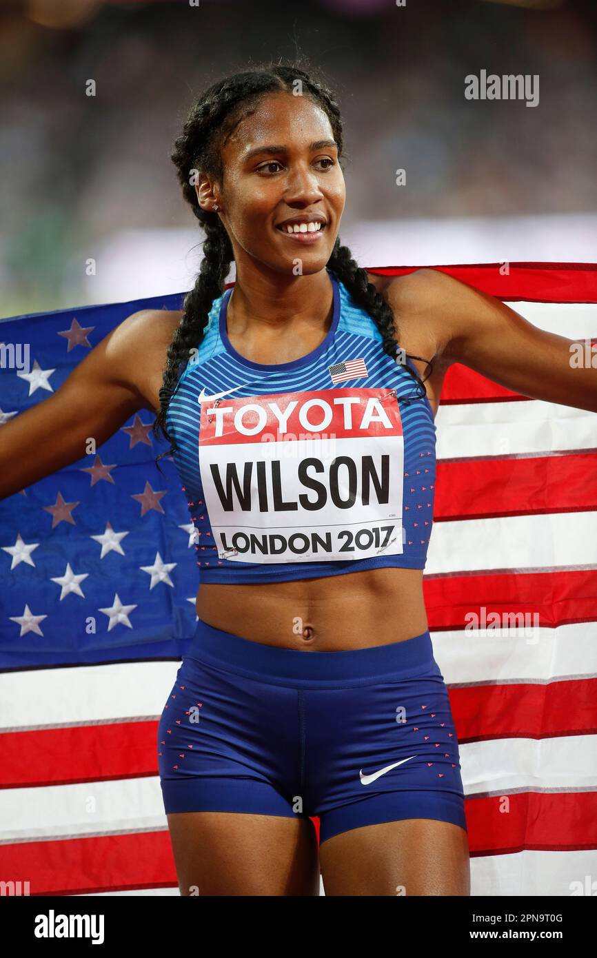 Ajeé Wilson participating in the London 2017 World Athletics ...