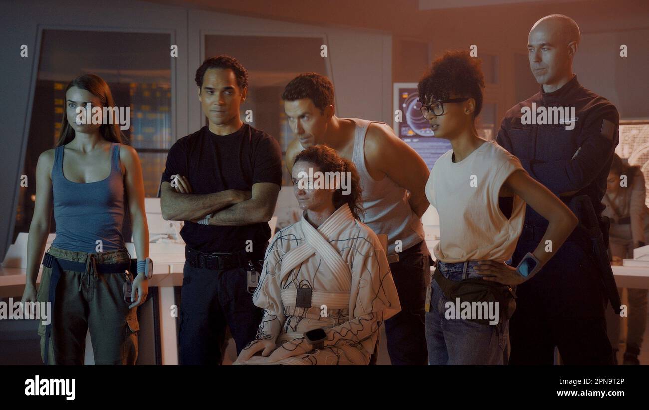 THE ARK, from left: Tiana Upcheva, Reece Ritchie, Richard Fleeshman ...