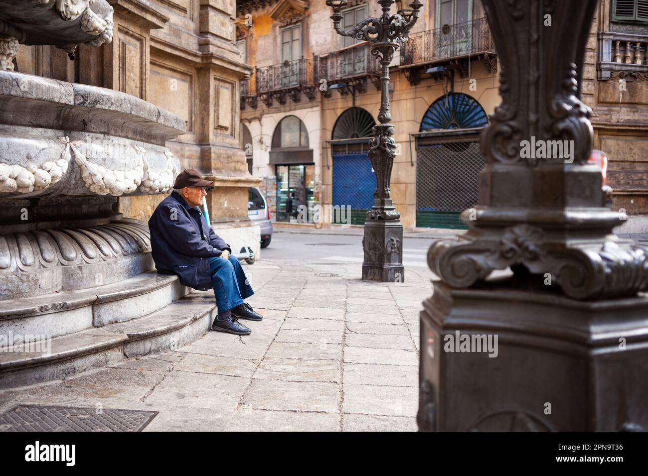 Palermo, Italy: December 22, 2022: Elderly man suffering from ...
