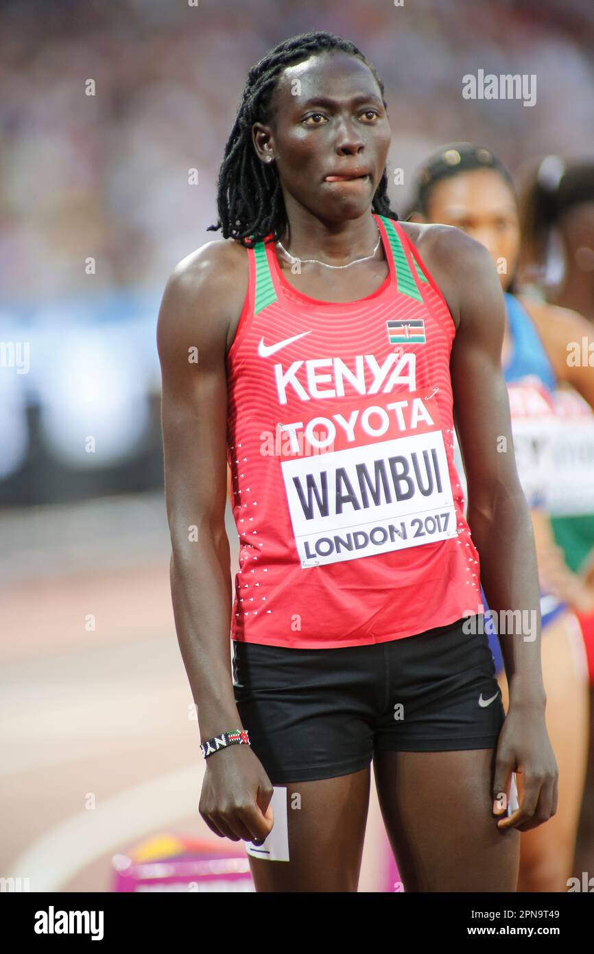 Margaret Wambui participating in the London 2017 World Athletics ...